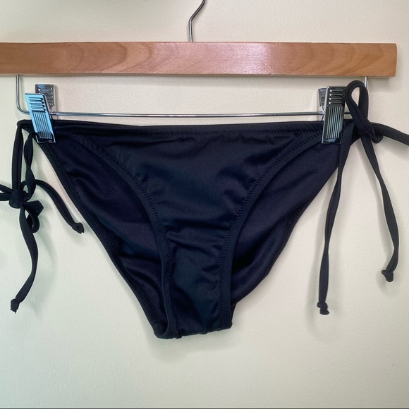 J. Crew | Swim | J Crew Solid String Hipster Bottom In Black | Poshmark